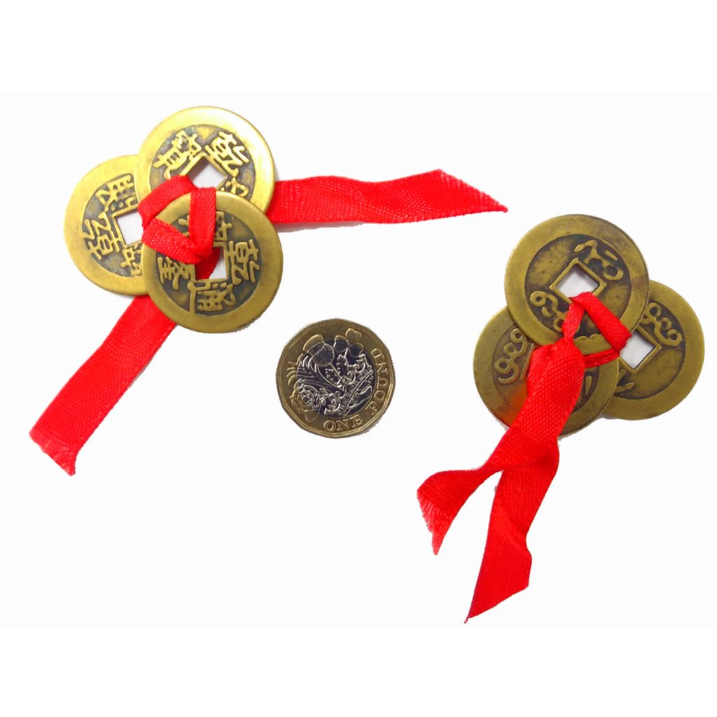 Three Coins on Ribbon